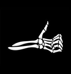 Skeleton hand clenches into a bony fist gesture Vector Image