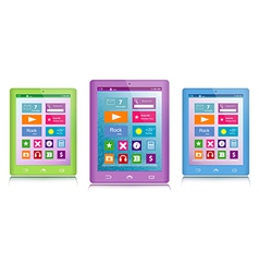 Set color tablet computers Royalty Free Vector Image