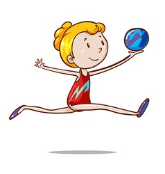 Girl in gymnastics outfit jumping Royalty Free Vector Image