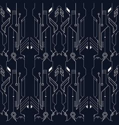 White line circuit futuristic technology on black Vector Image