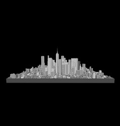 3d model city front view Royalty Free Vector Image