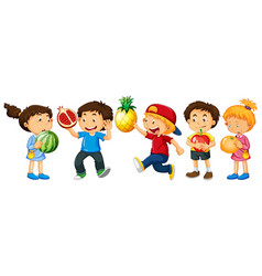 Group young children cartoon character on Vector Image