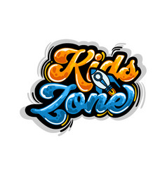 Children playground area kids zone logo on white Vector Image