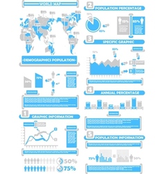 Infographic demographics population 3 blue Vector Image