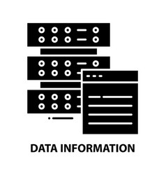 Data information symbol icon black sign Royalty Free Vector