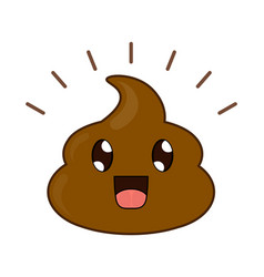 Cartoon poop emoji funny poo emoticon farting Vector Image