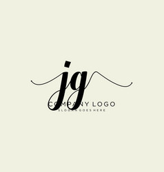 Jg initial handwriting logo with circle template Vector Image