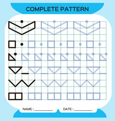 Tracing practice for kids pre-writing worksheet Vector Image