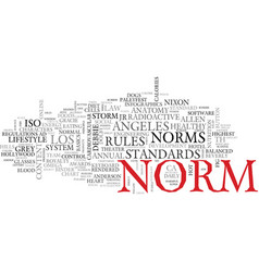 Norm word cloud concept Royalty Free Vector Image