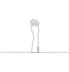 Single continuous line drawing hand count number Vector Image