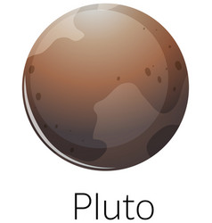 Cartoon cute pluto planet isolated on white Vector Image