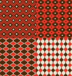 Red native american patterns Royalty Free Vector Image