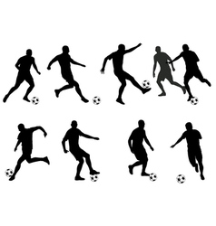 Kids playing soccer silhouettes Royalty Free Vector Image