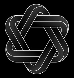 Star david impossible hexagram shape Royalty Free Vector