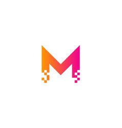 Pixel letter m logo icon design Royalty Free Vector Image