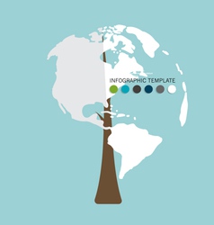 Tree shaped world map Royalty Free Vector Image