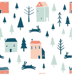 Seamless landscape pattern Royalty Free Vector Image