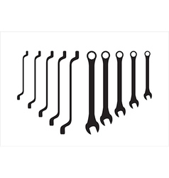 Various types outline wrench set Royalty Free Vector Image