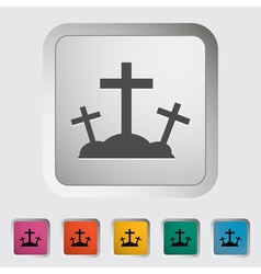 Mount calvary with three crosses in crown Vector Image