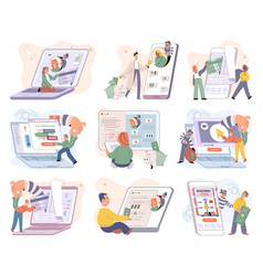 Hacker activity big set hacking computer Vector Image