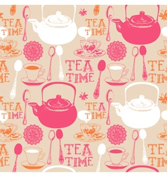Vintage tea party pattern Royalty Free Vector Image