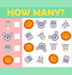 Cartoon education counting game for preschool Vector Image