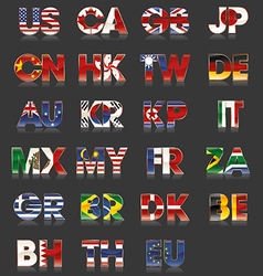 Flag - Countries - Abbreviation Royalty Free Vector Image