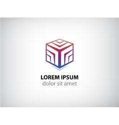 Abstract 3d cube construction logo Royalty Free Vector Image