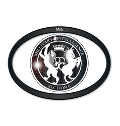 Mi6 oval badge Royalty Free Vector Image - VectorStock