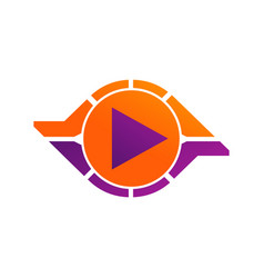 Creative abstract 3d media play button logo Vector Image