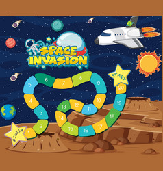 Game template with many planets in space Vector Image