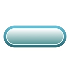 Blue rectangle button icon flat style Royalty Free Vector