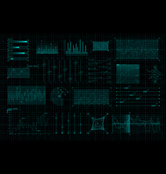 Set hud infographic elements sci-fi charts and Vector Image