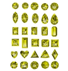 Set realistic yellow topaz jewels Royalty Free Vector Image
