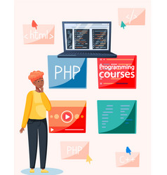Programming courses online education coding Vector Image