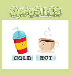 Opposite adjectives with cold and hot Royalty Free Vector