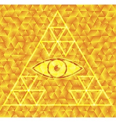 Infinite triangle with all seeing eye symbol Vector Image
