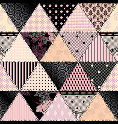 Pink plaid patchwork background Royalty Free Vector Image