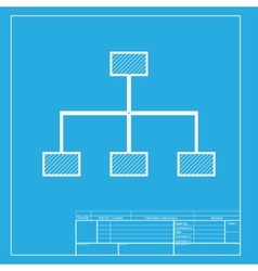 Site map sign White section of icon on blueprint Vector Image
