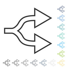 Junction arrow right icon Royalty Free Vector Image