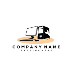 Computer logo service Royalty Free Vector Image