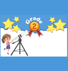 Border template with kids and party balloons Vector Image