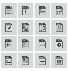 Square file labels icon set Royalty Free Vector Image