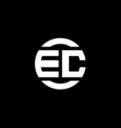 Ec logo monogram with emblem style ribbon design Vector Image