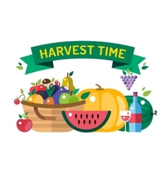 Agricultural combine harvester seasonal farming Vector Image