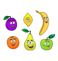 Funny fruit characters cartoon isolated Royalty Free Vector