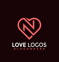 Love heart valentine gold logo Royalty Free Vector Image