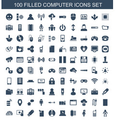 Computer hardware icons Royalty Free Vector Image
