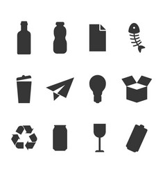 Waste sorting different types garbage paper Vector Image