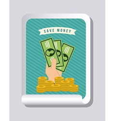 Save or spend indication sign Royalty Free Vector Image